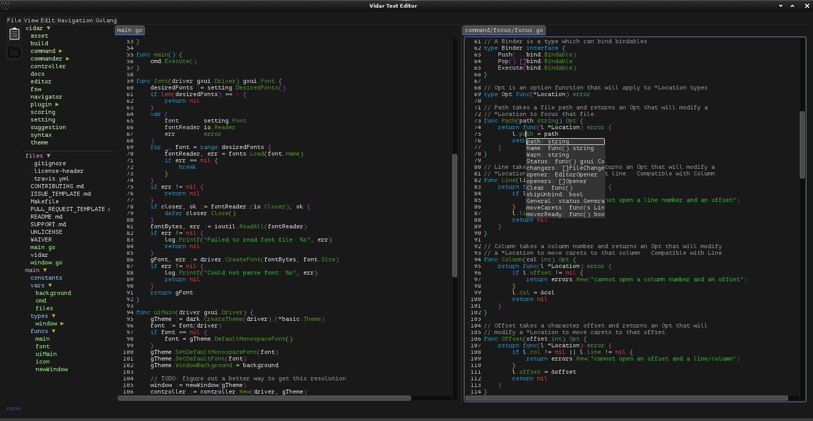 A screenshot of Vidar